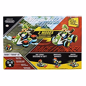 Super Mario 08988-PLY Nintendo Mario Kart 8 Luigi Mini Anti-Gravity Rc Racer 2.4Ghz, with Full Function Steering Create 360 Spins, Whiles & Drift Up To 100" Range - For Kids Ages 4 Plus