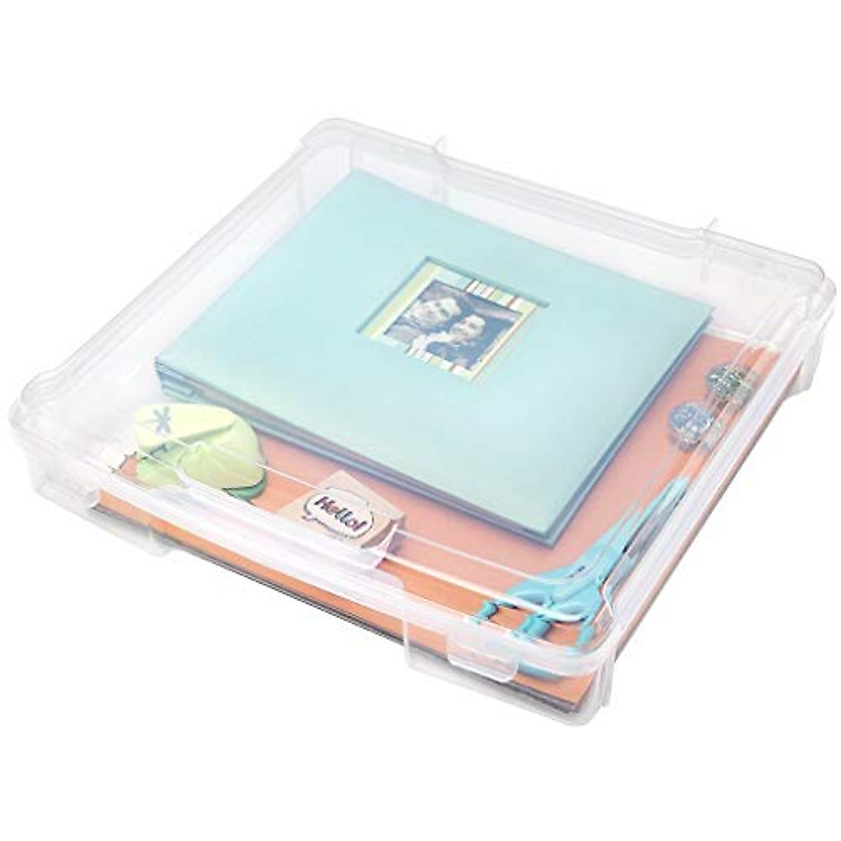 IRIS USA Portable 12x12 Scrapbook Storage Case - Clear