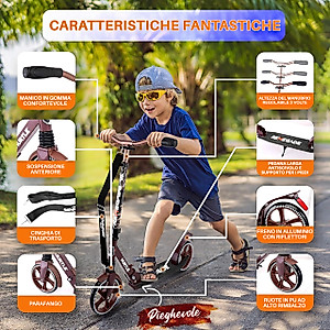 Hurtle Renegade Kick Scooters for Kids Teenagers Adults- 2 Wheel Kids Scooter with Adjustable T-Bar Handlebar - Alloy Anti-Slip Deck - Portable Folding Scooters for Kids with Carrying Strap