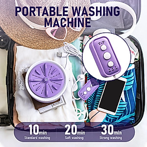 Menkxi Portable Washing Machine Turbine Mini Washing Machine for Travel College Apartment Room RV Washer Machine for Socks Underwear, with Suction Cups, 3 Speed Remote Control