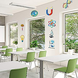 48 Pieces Science Bulletin Board Sets Laminated Science Cutouts Lab Cutouts Science-Theme Party Cutouts for Science Class School Classroom Bulletin Board Office Party Decoration Supplies, 8 Designs