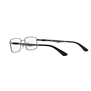 Ray-Ban RX6275 Rectangular Prescription Eyeglass Frames, Gunmetal/Demo Lens, 54 mm
