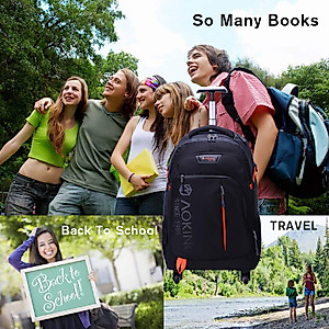 AOKING 20/22 ″ Water Resistant Rolling Wheeled Backpack Laptop Compartment Bag(22 inch, Black)