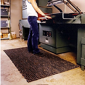 Durable Corporation-108H2436 Durite Recycled Tire-Link Outdoor Entrance Mat, Herringbone Weave, 24" x 36", Black