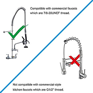 YooGyy Pre Rinse Sprayer with Handle Grip Assembly High Pressure Sink Faucet Sprayer Head for Commercial Pre-Rinse Kitchen Faucet, Chrome Finished