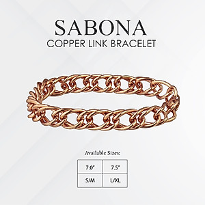 Sabona Copper Link Bracelet, Stacking Bracelet, Large/X-Large, 8.5”