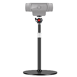 Etour Webcam Desk Mount Stand with 360° Ballhead, Heavy Base Height Adjustable Compatible with Logitech Webcam C920 C922 Brio 4K, and Other Webcam with 1/4" Thread for Live Streaming/Video Calling