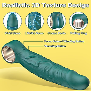 Thrusting Dildo Vibrator Sex Toys - Adult Toys Realistic G Spot Anal Vagina Thick Large Silicone Dildos Sex Stimulator with 7 Thrustion & 10 Vibration Modes, Adult Sex Toys & Games for Women Couples