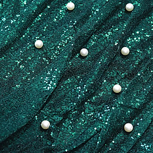 Efavormart 54" x 4 Yards Sequined Fabric Bolt Sewing Craft Bridal Supplies for Wedding Party Banquet Event Decor Hunter Emerald Green