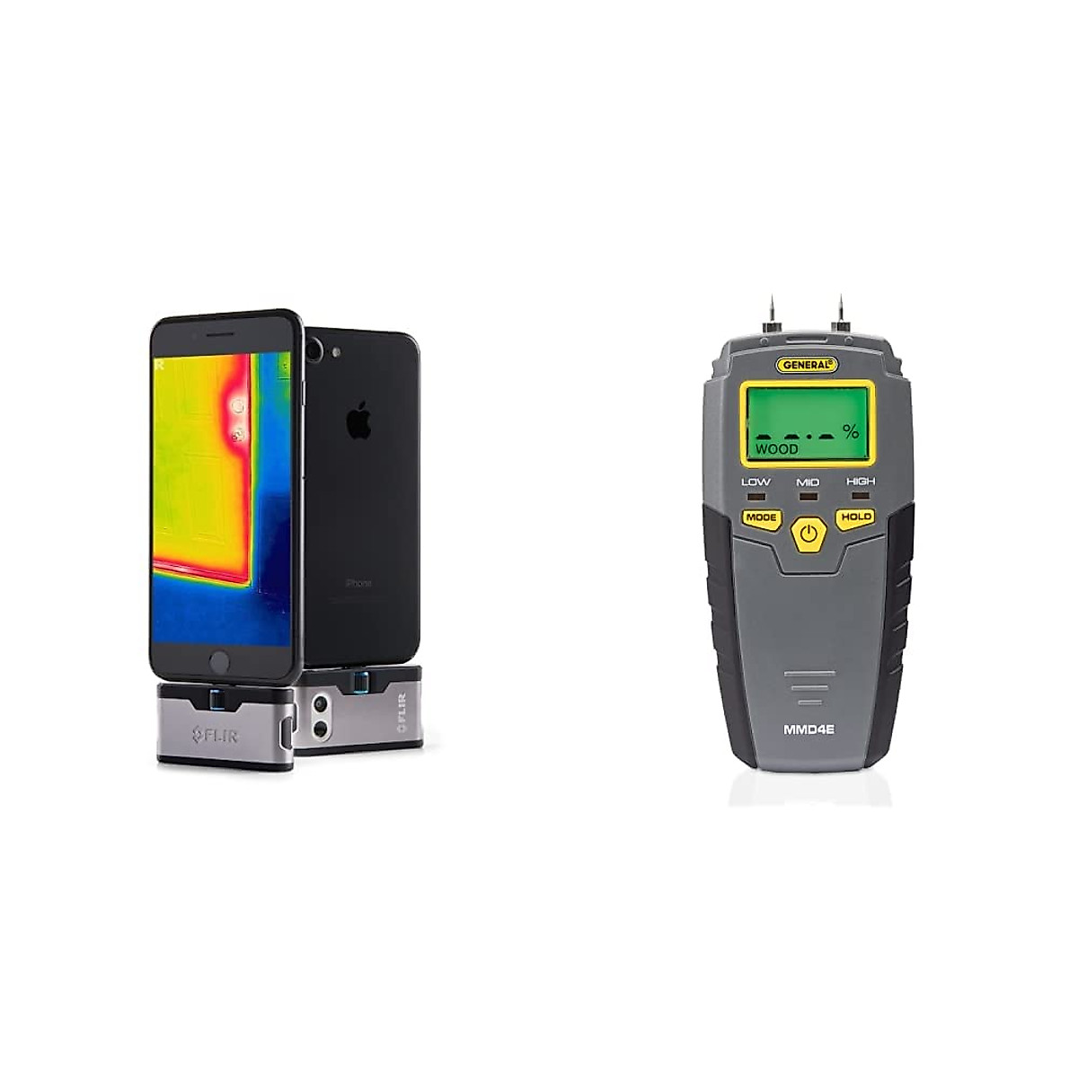 FLIR ONE Gen 3 iOS Thermal Camera Accessory + General Tools MMD4E Digital Moisture Meter Water Leak Detector