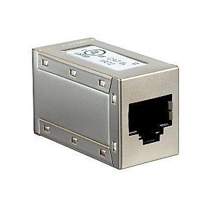 Monoprice Shielded Straight Through Cat6A RJ45 in-Line Coupler - Silver Use for Networking, Patch Cables, Ethernet Cable/Chord