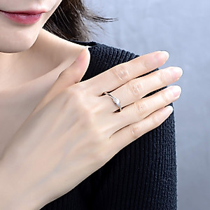 ENERGY STONE Hidden Diamond Hamsa Hand Sterling Silver Stacking Ring Designed (Style# ST08) (5)