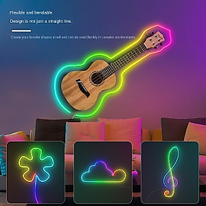 ZZHIC Cross-Border Factory KESHU Neon Light with Waterproof Music led Low Voltage 24V Soft Silicone Light Belt American Gauge (WiFi 5m 480light)