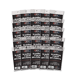 BCW Card Dividers | 250 Trading Card Divider Cards | Card Dividers for Storage Boxes | Card Sorter Tabs | Plastic Dividers for Trading Card Storage with Write-On Tabs