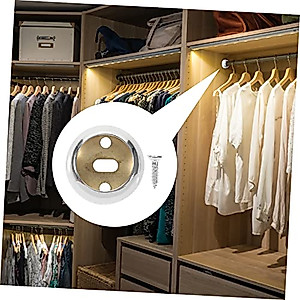 DOITOOL 12 Pcs Clothes Rail Flange Heavy Duty Shower Curtain Rod Heavy Duty Brackets Shower Curtain Holders Curtain Rod Holders Brackets Closet Rod Holders Closet Pole Bracket Rod Bracket