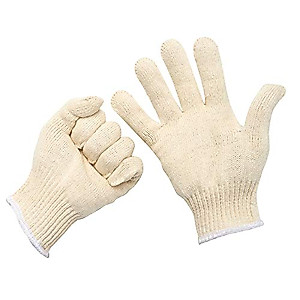 EBLAELEL Safety gloves white cotton bbq heat liners grilling work glove men cooking women knitted cotton Pack of 12
