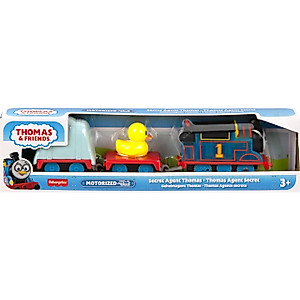 Thomas & Friends Motorized Toy Train Secret Agent Thomas Battery-Powered Engine with Cargo for Preschool Pretend Play Kids Ages 3+ Years