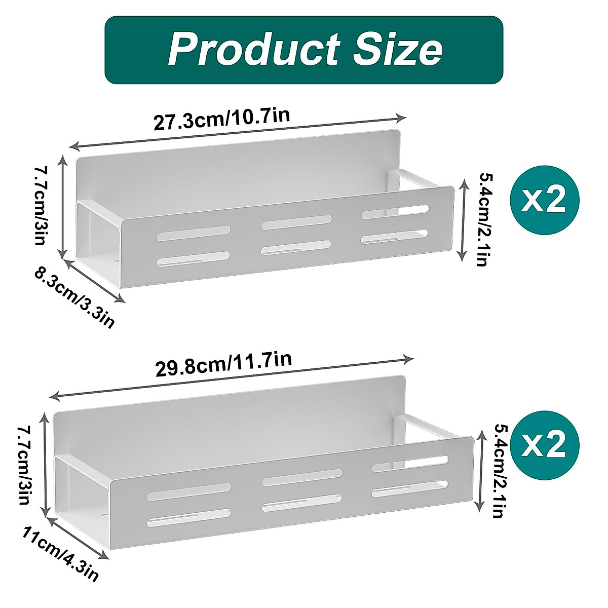 MFTEK Magnetic Spice Rack Organizer, 4 Pack Hanging Spice Rack for Refrigerator and Microwave Oven, Moveable Space Saving Fridge Shelf for Metal Cabinet, Black