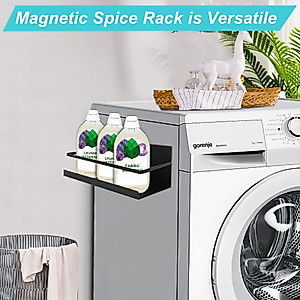 Feokely 2 Pack Magnetic Spice Rack, Premium Quality Magnetic Spice Rack for Refrigerator, Strong Magnetic Spice Rack for Holding Jars, Perfect Space Saving Magnetic Shelf