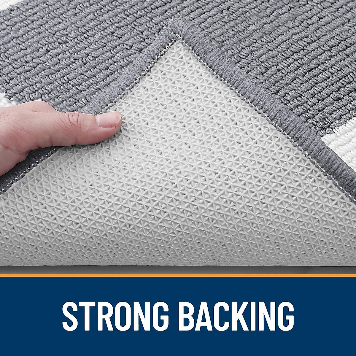 OLANLY Indoor Door Mat, 20x32, Non-Slip Absorbent Resist Dirt Entrance Rug, Machine Washable Low-Profile Inside Entry Door Rugs for Entryway, Grey