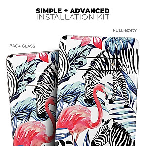 DesignSkinz Tropical Flamingo and Zebra Jungle Protective Vinyl Decal Wrap Skin Cover Compatible with The Samsung Galaxy S20 (Screen Trim & Back Glass Skin)