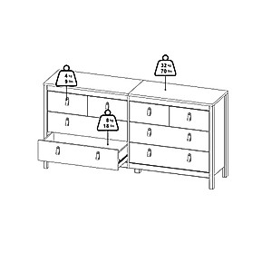 Tvilum 8 Drawer Double Dresser, White