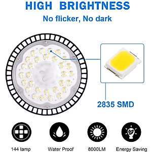UTOMDORS UFO LED High Bay Light - 200W 16000lm Shop Light for Garage Lights Ceiling Led Super Bright 6500K,for Workshop, Warehouse, Factory, Work, Space, Commercial Lamp Lighting Fixture