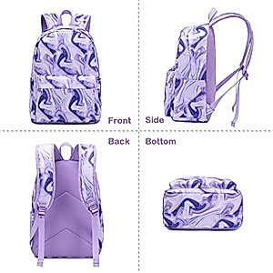 Kids Backpack Set for School, 3PCS School Bookbag Set with Square Lunch Bag Pencil Pouch, Water Resistant Large Capacity School Bag for Elementary Middle High School Girls Boys