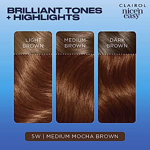 Clairol Nice'n Easy Permanent Hair Dye, 5W Medium Mocha Brown Hair Color, 1 Count