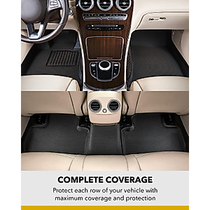 3D MAXpider Custom Fit Kagu Floor Mat (Black) Compatible with Ford F-150 Supercrew 2015-2024 (w/ Bucket Seats, No Underseat Storage) - Full Set