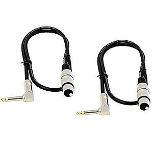 Audio2000'S ADC2027X2 2-Pack XLR Female to 1/4-inch TS Right-Angle Plug Microphone Cables with Wires Made of Oxygen Free Copper, 3 Feet
