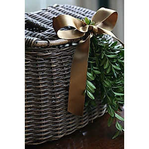 IHKFILAN Double Face Satin Ribbon 1Inchx25Yards Double Sided Solid Polyester Ribbon for Gift Wrapping Party Hair Braids Bow Baby Shower Decoration Floral Arrangement Craft Supplies,Golden Brown