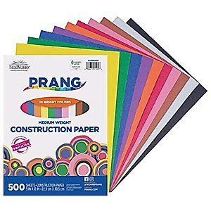Prang (Formerly SunWorks) Construction Paper, 10 Assorted Colors, 9" x 12", 500 Sheets