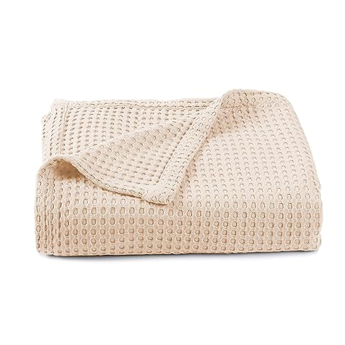 Kloovete 36” X 40” Inches Baby Waffle Weave Blanket, Ultra-Soft Receiving Blanket for Newborn, Breathable Swaddle Blanket for Boys and Girls Throw Blankets (Oat)