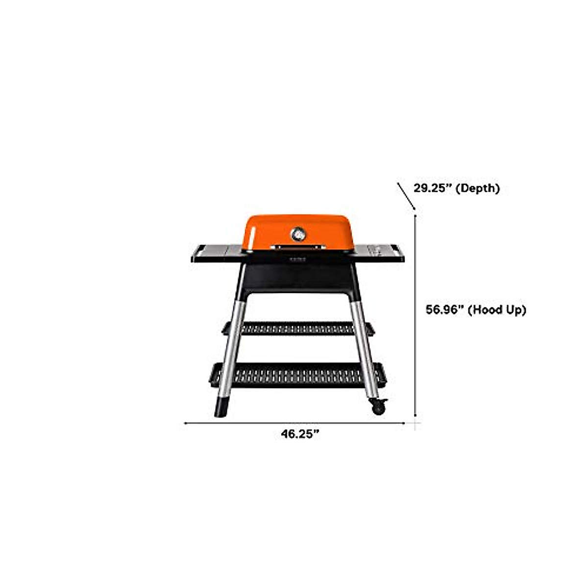 Everdure FORCE 2 Burner Gas Grill, Liquid Propane Portable BBQ Grill with Die-Cast Aluminum Body and Fast-Ignition Technology, 388 Square Inches of Grilling Surface, Adjustable Height, Orange