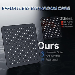 SR SUN RISE 12 Inch Rain Shower Head 304 Stailess Steel Matte Black High Pressure Rainfall Showerhead Water Saving