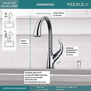 Peerless P7935LF Parkwood Single Handle Pulldown Kitchen Faucet Pull-Down, Chrome