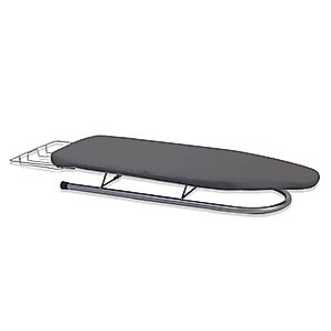 Tabletop Iron Board with Ironing Guard, Portable Ironing Board with Iron Rest, Foldable Mini Ironing Board with Heat-Resistant Cover and Cotton Pads（37×12.4in） (Black)