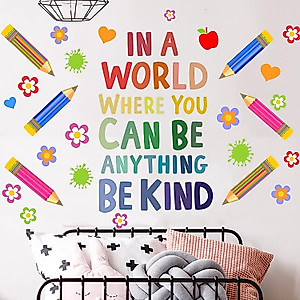 Inspirational Quote Wall Decals Colorful Kids Peel and Stick Wallpaper Cute Motivational Wall Stickers for Nursery Kids Room Preschool Classroom Door Playroom Wall Decor