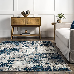 nuLOOM Indira Abstract Modern Area Rug, 9x12, Blue