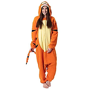 MJC International Disney Winnie The Pooh Adult Tigger Costume Plush Kigurumi Union Suit Pajama Outfit, Orange, Medium