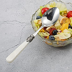 CATHYLIN Salad Servers Stainless Steel Salad Serving Set Salad Fork and Spoon