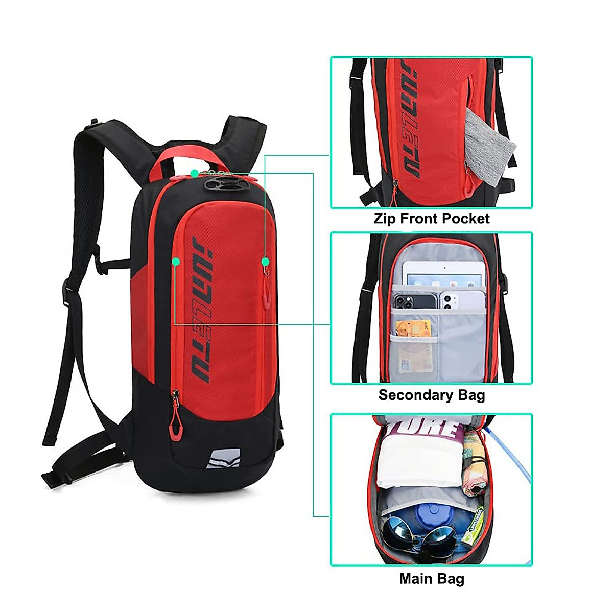 Croogo Bike Backpack Mountain Biking Daypack Water Rucksack Cycling Hiking Skiing Mtb Pack 2L Water Bladder,Yellow-SD-OT04