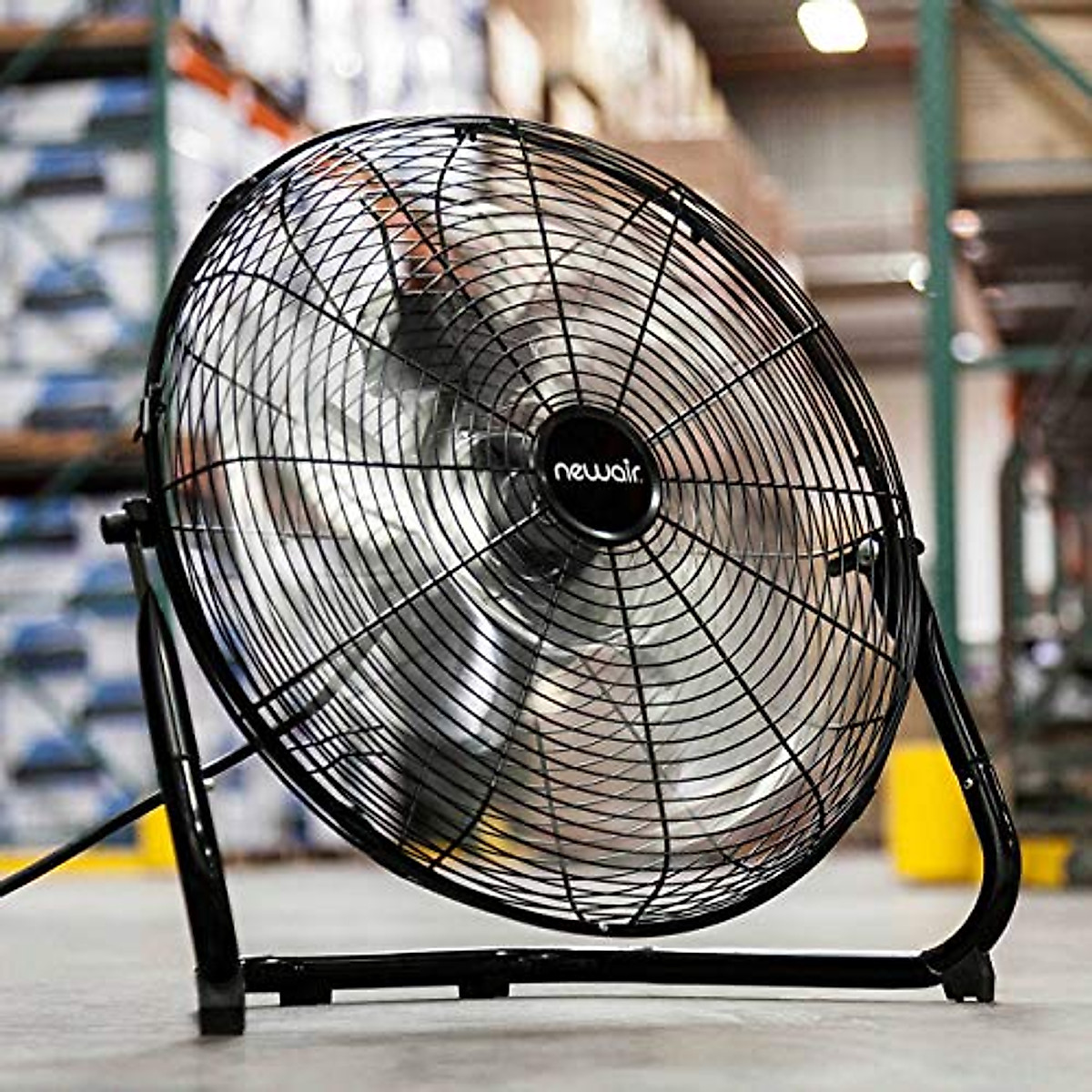 NewAir Floor Fan, 18" High Velocity Industrial Portable Shop Fan with 3 Speed Settings, WindPro18F,Black