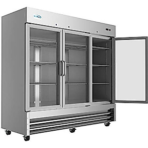 KoolMore RIR-3D-GD Commercial Refrigerator, Triple Door, Stainless Steel,66.5 cubic feet & 29" Stainless Steel Solid Door Commercial Reach-in Refrigerator Cooler - 19 cu. ft (RIR-1D-SS-19C)