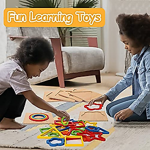 Toddler Puzzles Wooden Toys Montessori Shape Sorting Puzzle Sensory Toys Toddlers Activities Preschool Learning Early Educational Travel Autistic Montessori Toys 1 2 3 Year Old Age 1-3