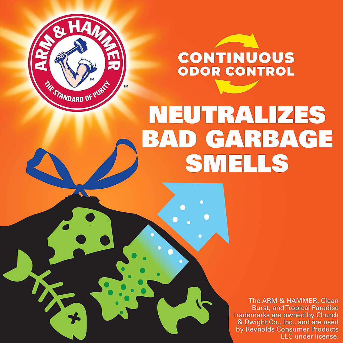 Hefty Ultra Strong Tall Kitchen Trash Bags, Blackout, Clean Burst, 13 Gallon, 80 Count