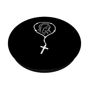 Rosary Virgin Mary God Jesus Faith Religious Catholic Gift PopSockets PopGrip: Swappable Grip for Phones & Tablets