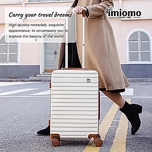 imiono Luggage Sets 3 Piece,Hardside Suitcase Set with Spinner Wheels,Lightweight Travel Carry on Luggage set Clearance with TSA Lock（20/24/28,White）