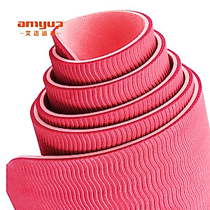 NA Yoga Mat Thickened Widened and Lengthened Fitness Mat Home Yoga Mat Female Beginners Non-Slip High-Density Tear-Resistant Sports Yoga Mat with Straps